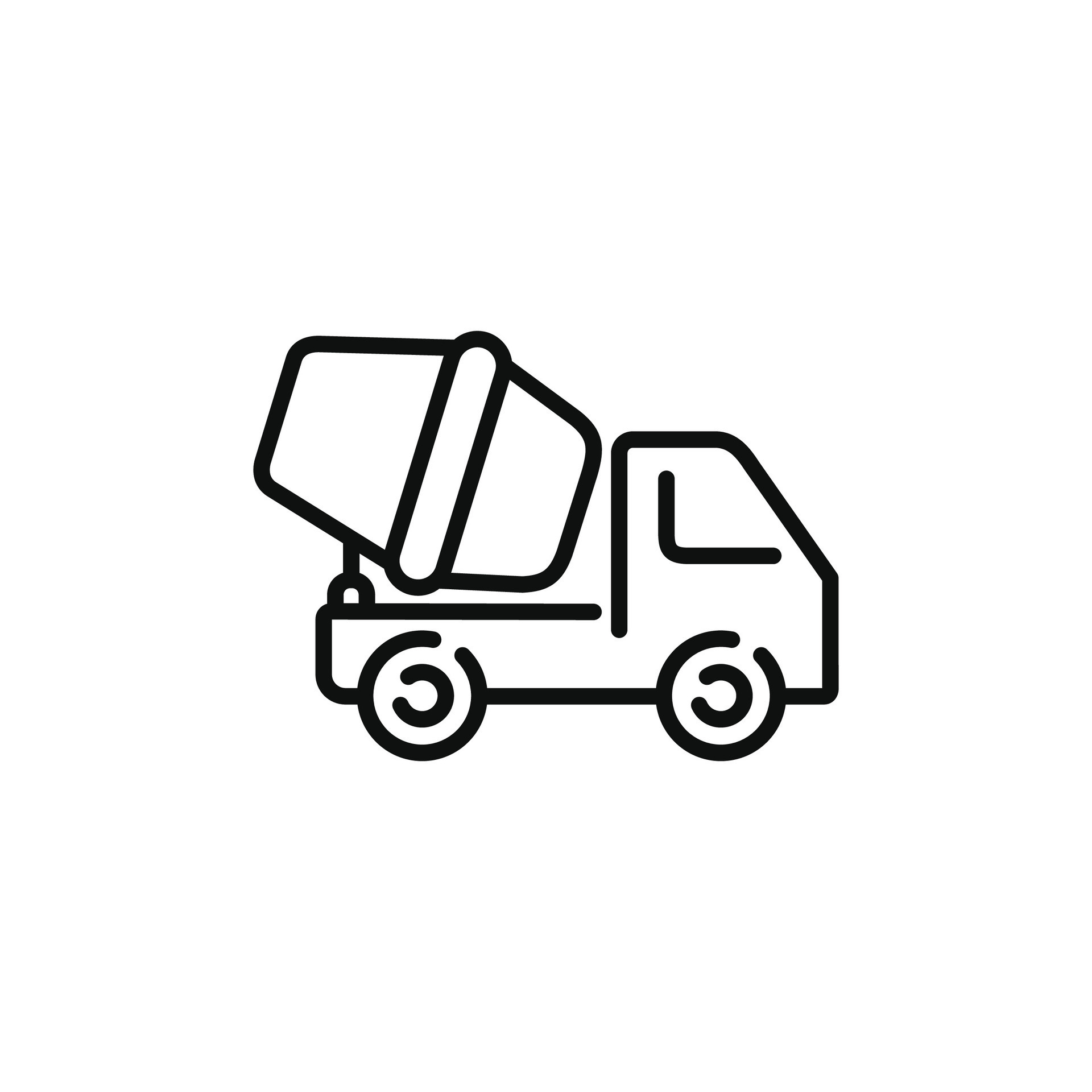 Concrete Mixer Line Icon Isolated On White Background 27258979 Vector