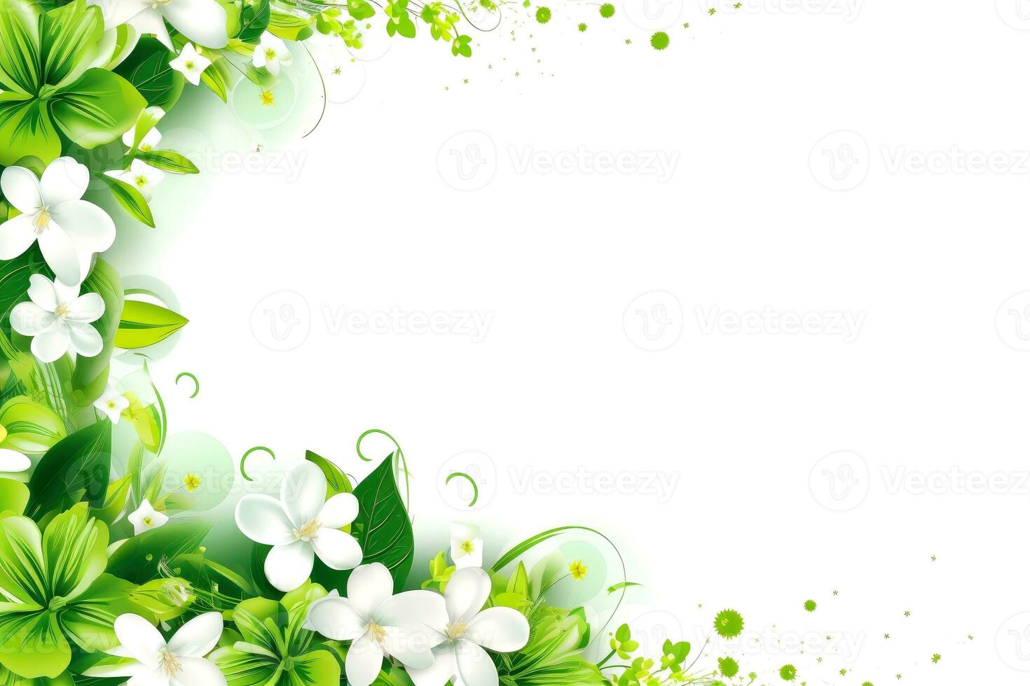 Floral Greenery Border Template Simple Floral Border Stock