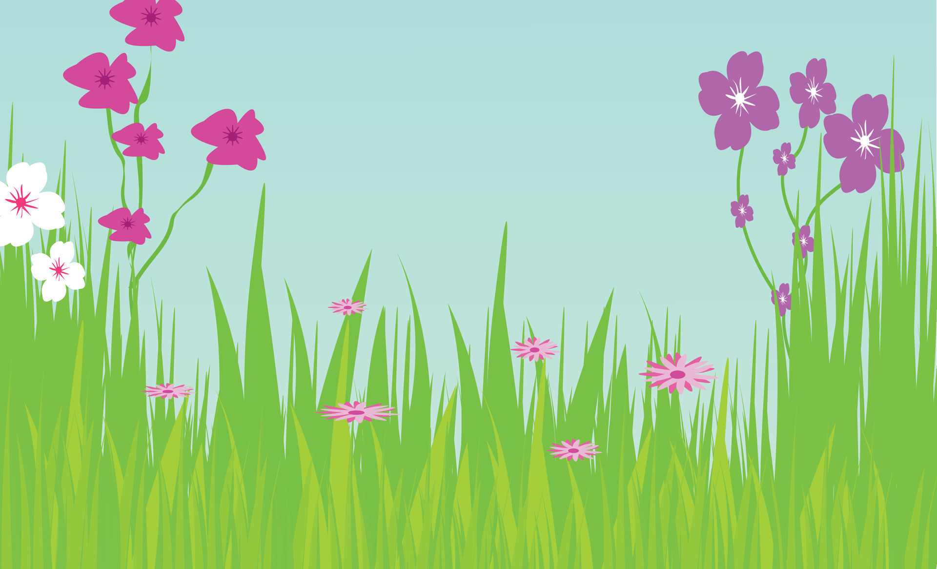 Vector landscape spring background with flowers. 27263563 Vector Art at ...