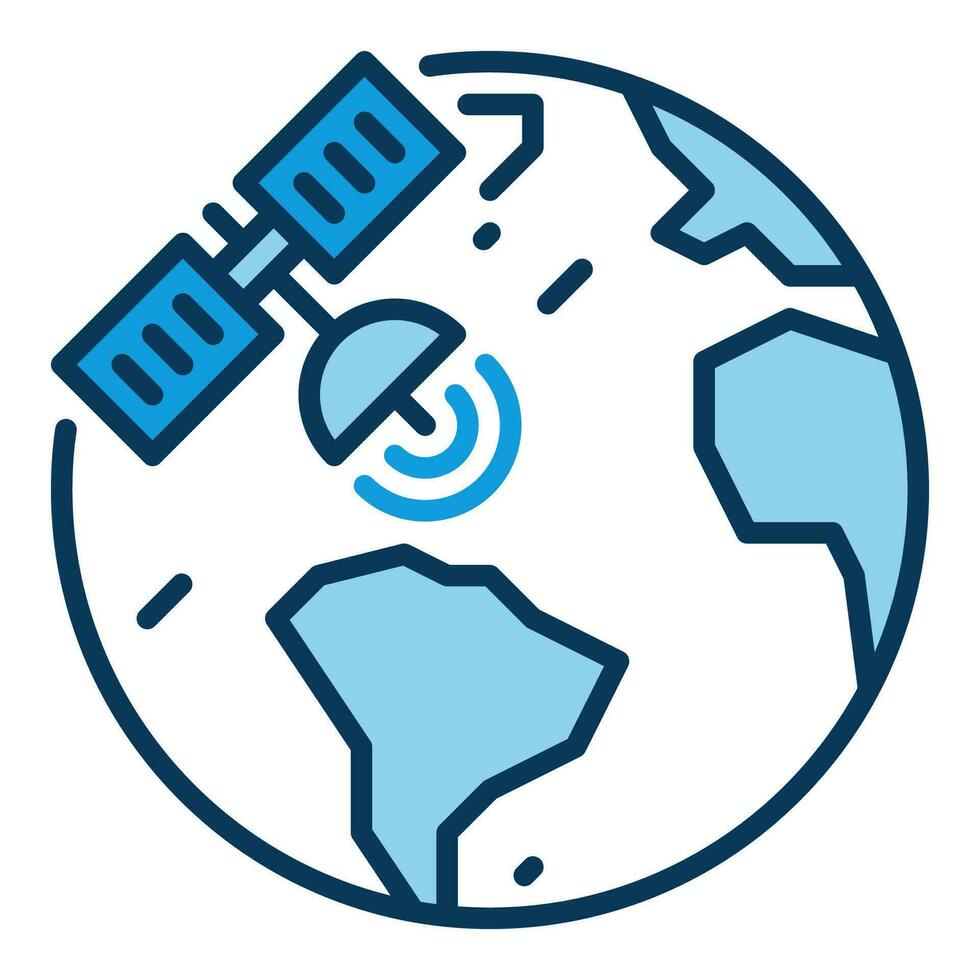 Vector Satellite Internet Access concept icon - Earth and Satellite ... Vector Satellite Internet Access concept icon - Earth and Satellite ...