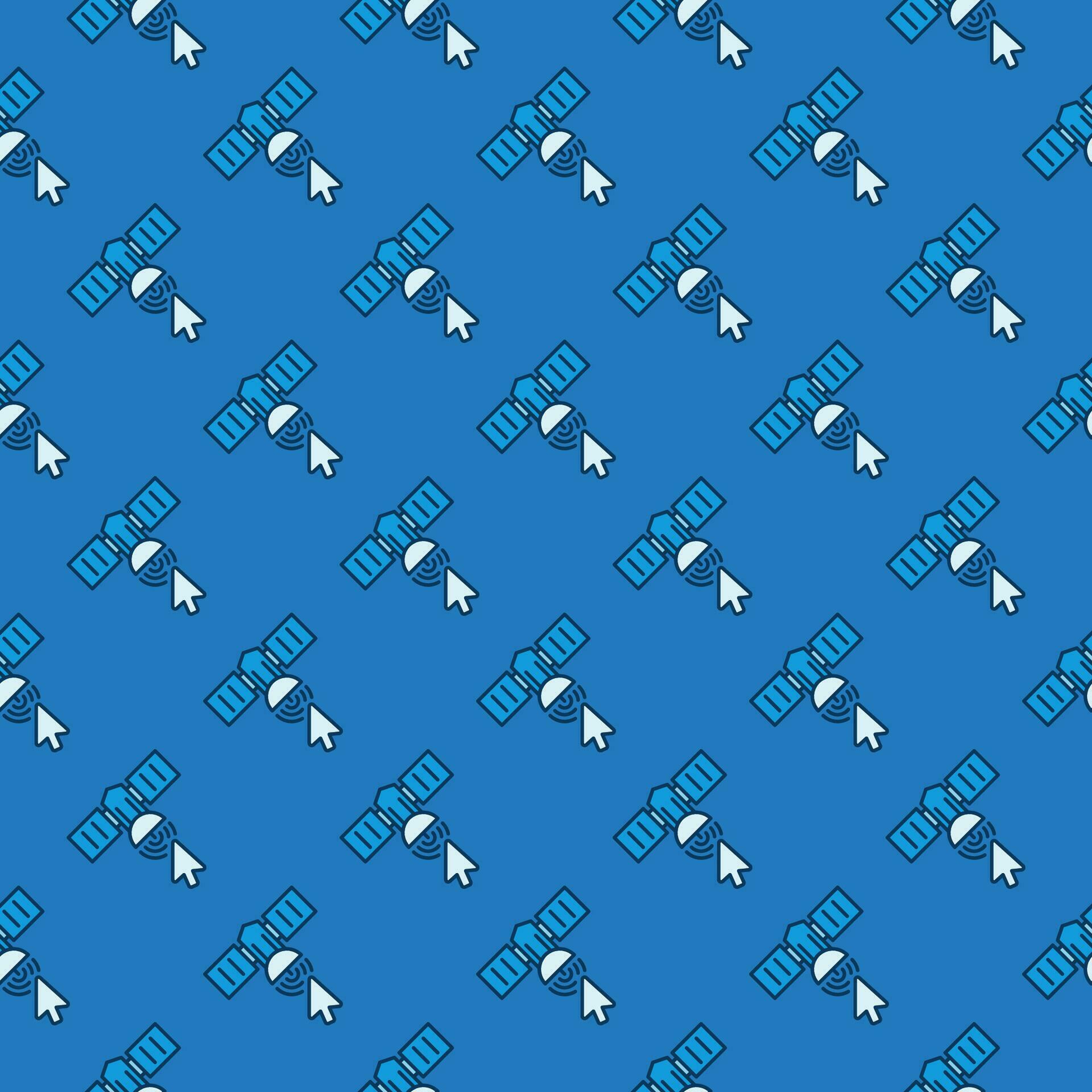 Mouse Cursor On Satellite Vector Blue Seamless Pattern 27268320 Vector