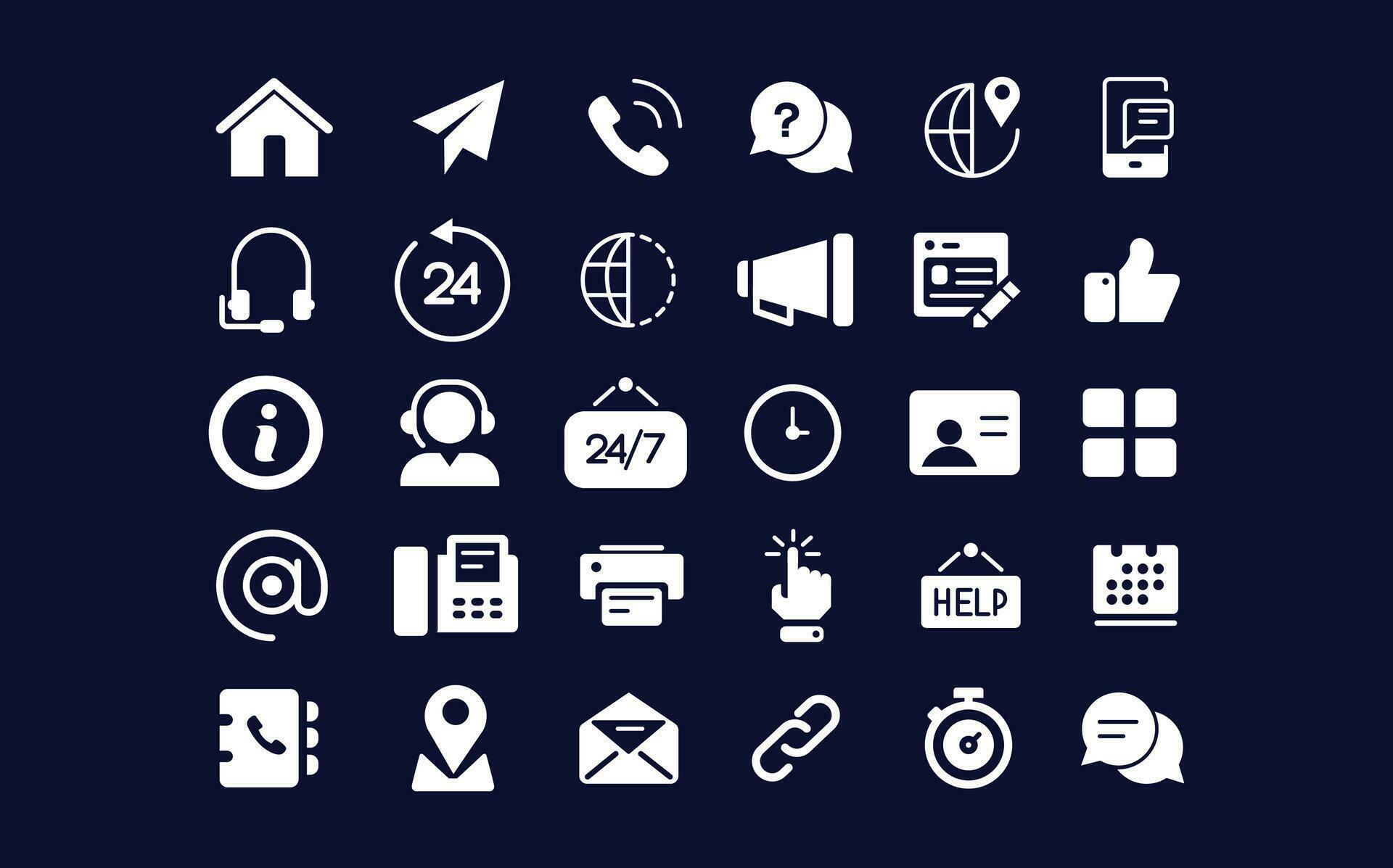 Flat Symbols User Interface Icons Collection - website elements and ...