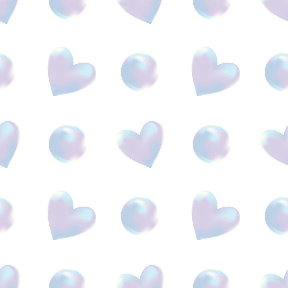 Pastel heart, star, holographic with mesh gradient seamless pattern ...