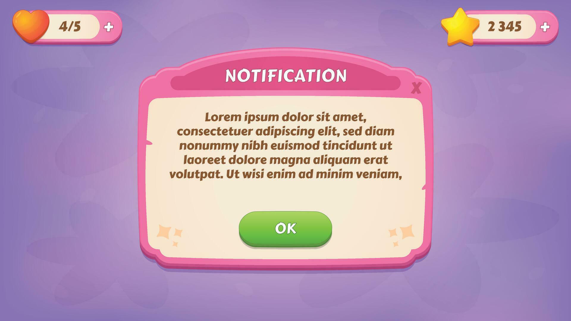 Notifications Gui Kit Casual Assets For A Game Mobile A Set Of User Interface Elements And Pop