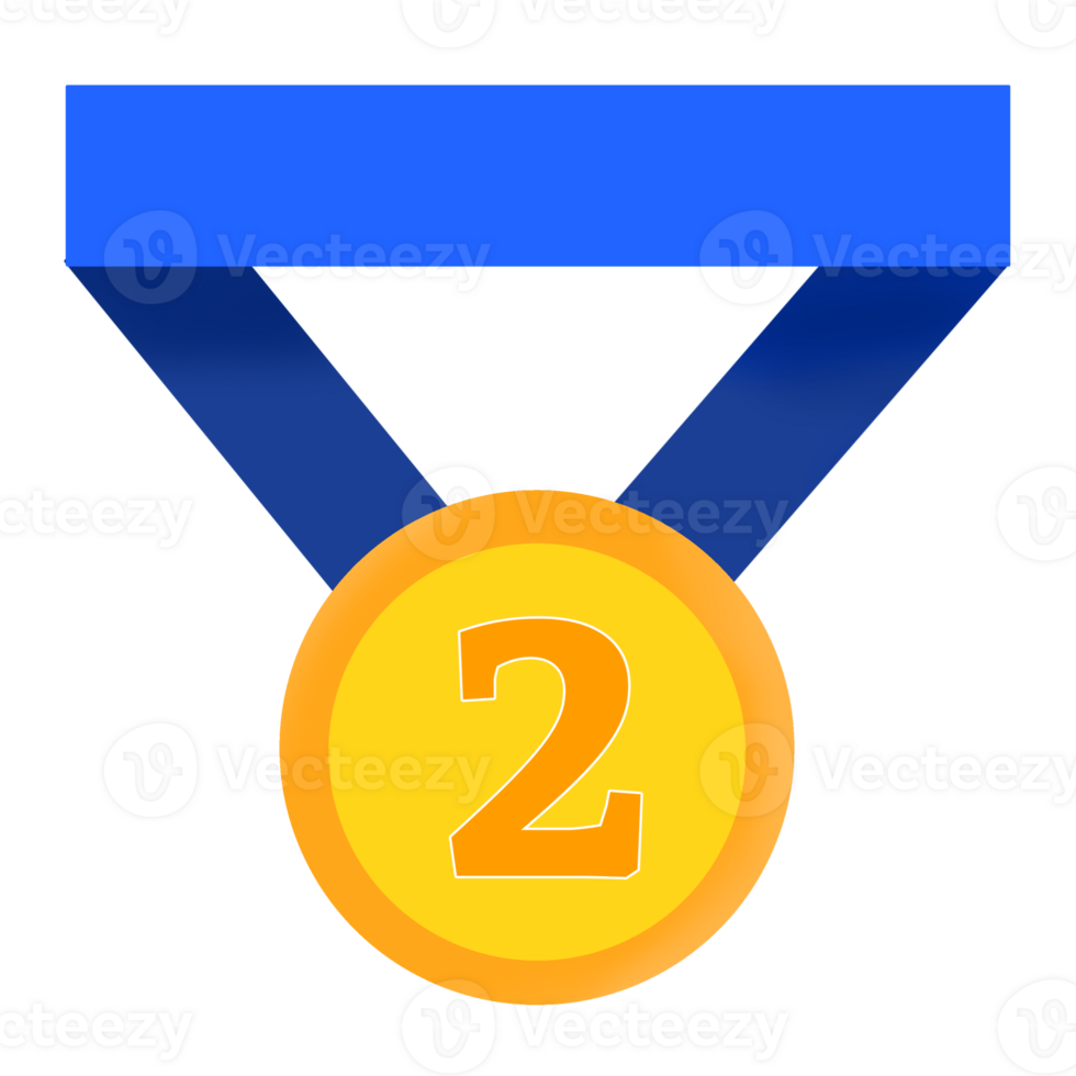 Illustration of 2nd place gold medal. 27286956 PNG