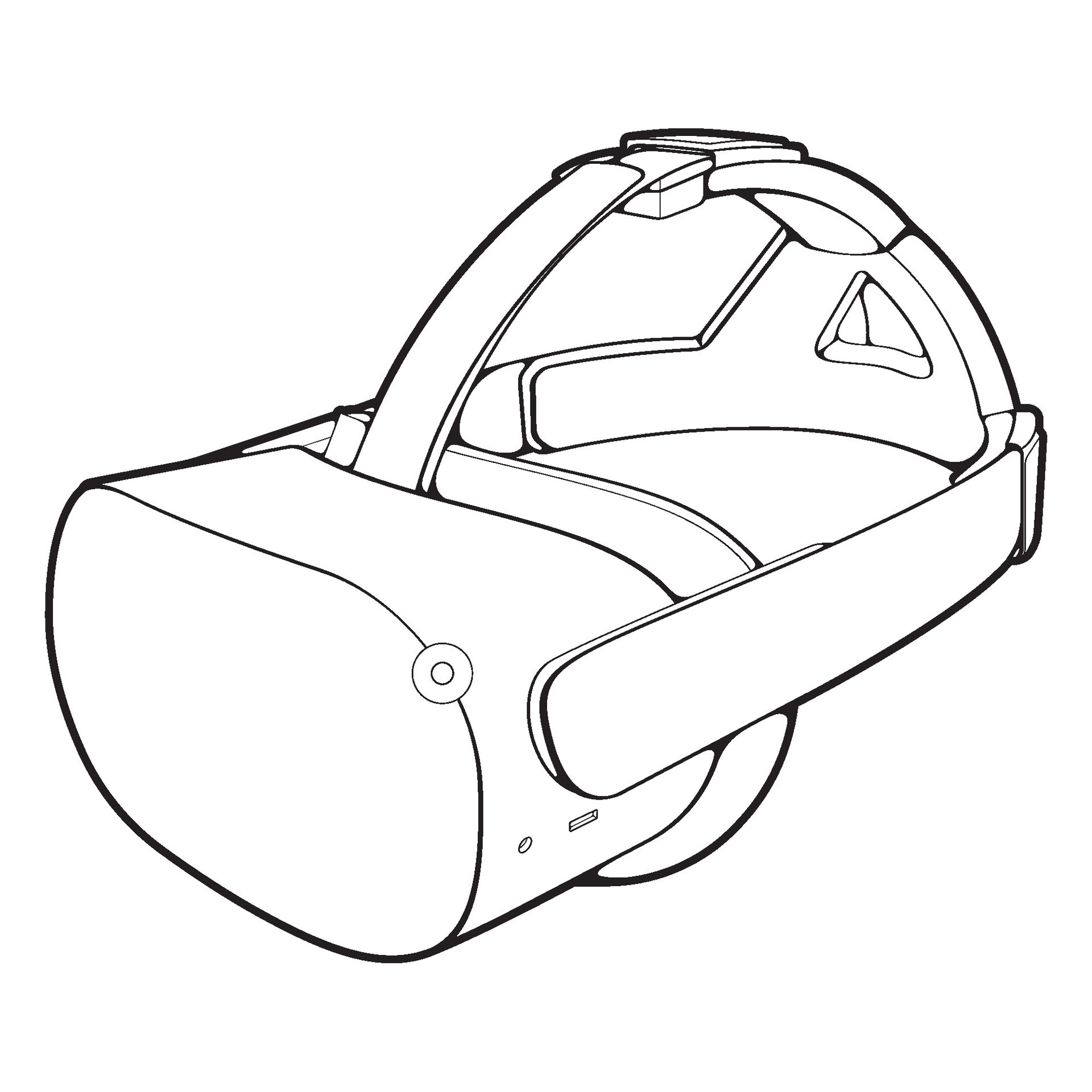 Virtual Reality Headset Outline Drawing Vector Virtual Reality Headset