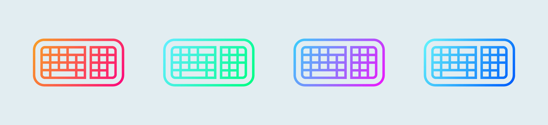 Keyboard Line Icon In Gradient Colors Type Device Signs Vector