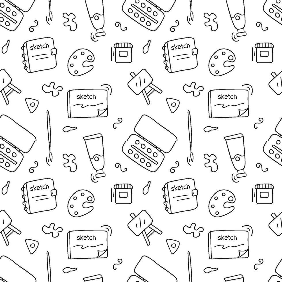 Seamless Vector Pattern Drawing Doodle Style 27290847 Vector Art At Vecteezy
