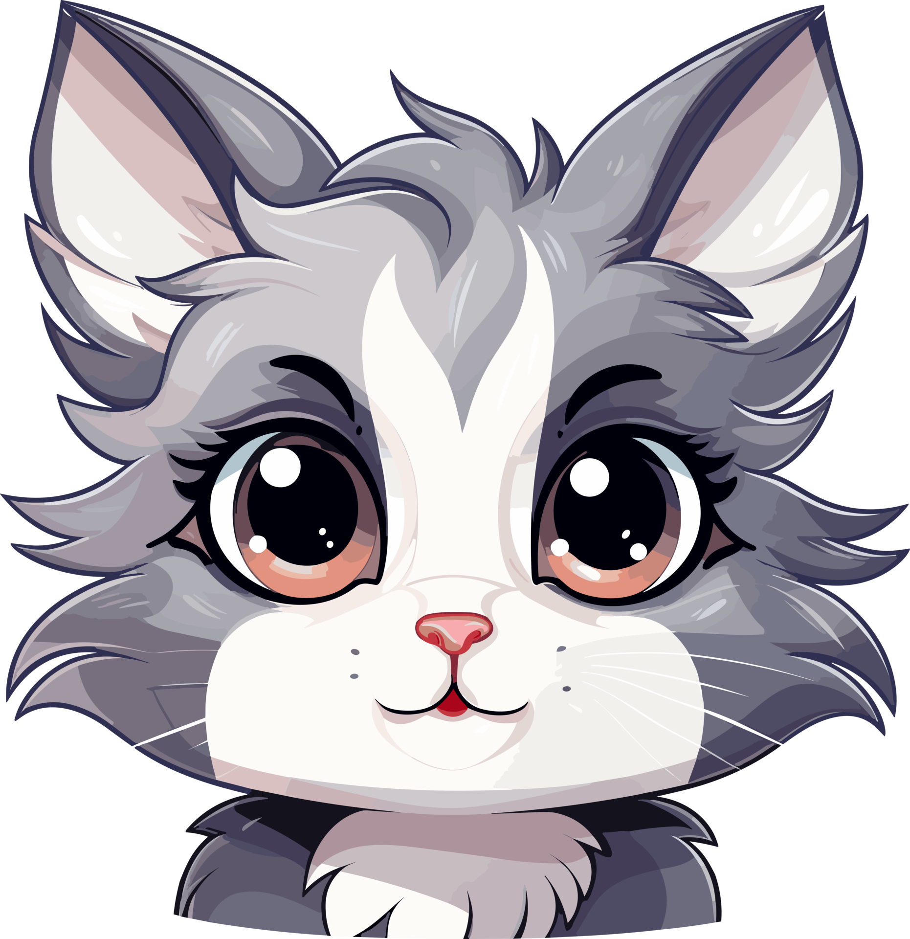 Cute Beautiful Cat Head Cartoon Art Ai Generated 27291021 Png