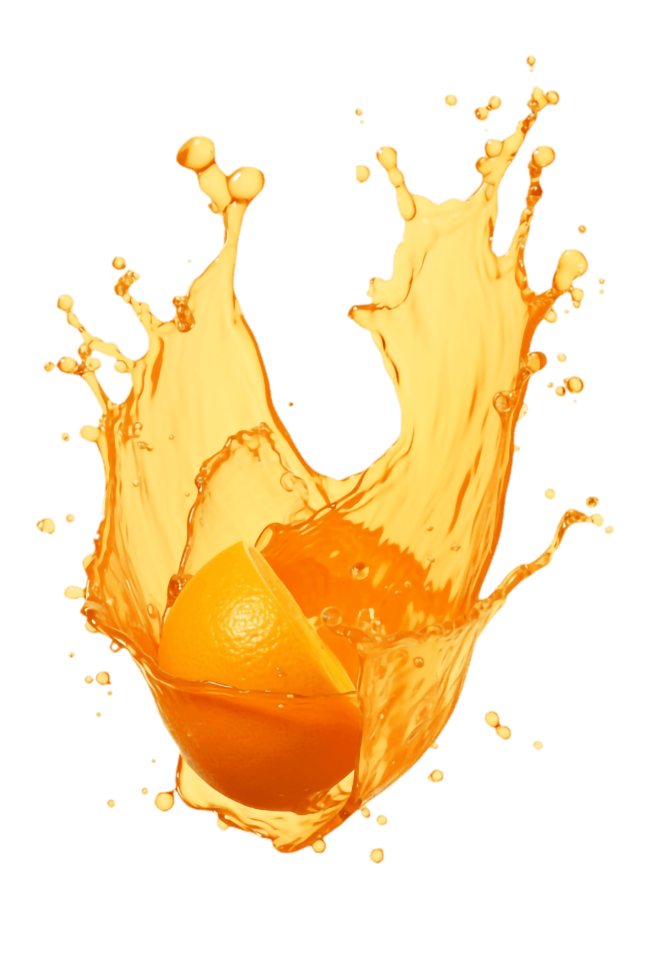 Orange Juice Splash With Orange Slice 27291709 Png