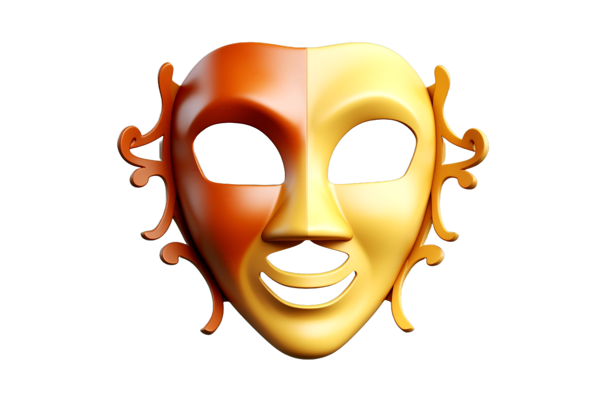 red and yellow masks 3d rendering 27291964 PNG
