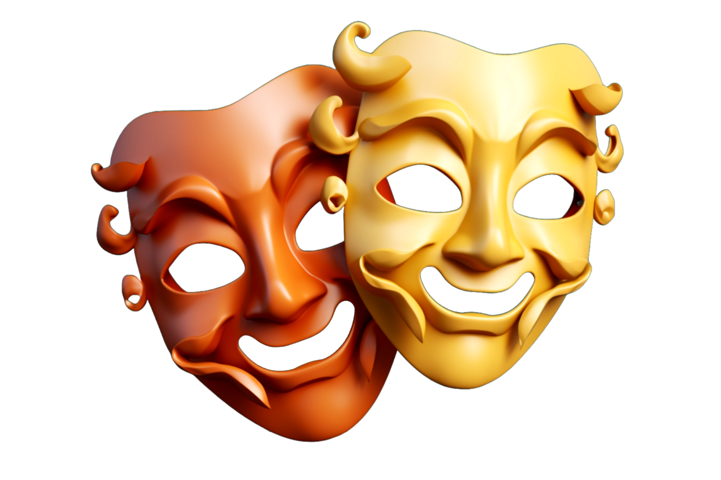 red and yellow masks 3d rendering 27291968 PNG