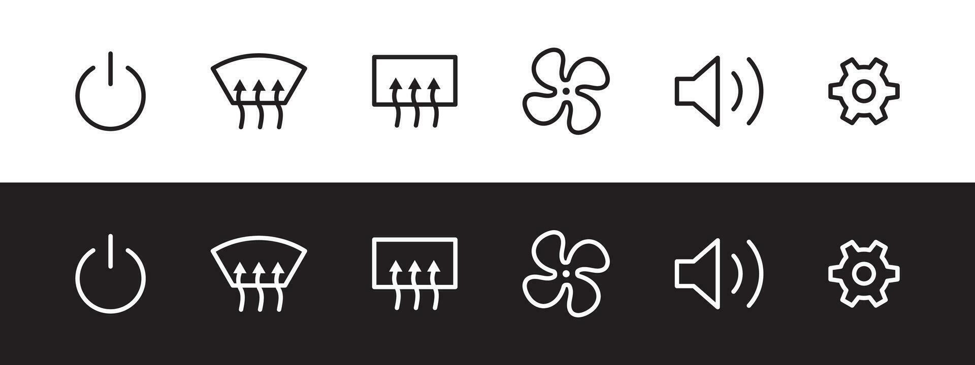 Car interface icons set. Car function icons. Vector scalable graphics ...