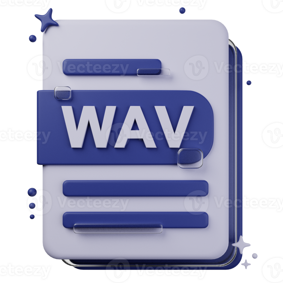 Wav File Format Of 3d Illustration File Format 3d Concept 3d