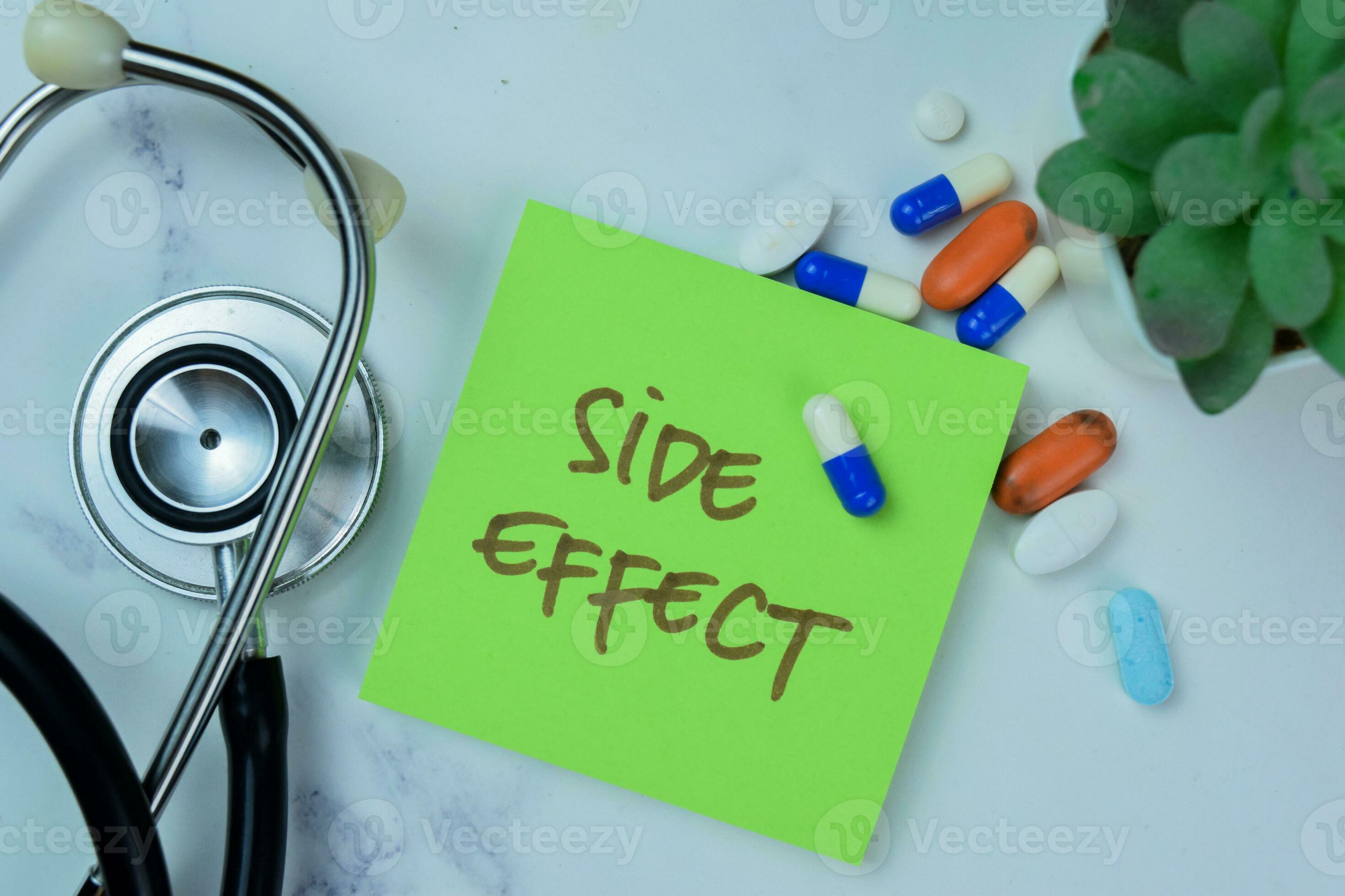 Concept Of Side Effect Write On Sticky Notes With Stethoscope Isolated
