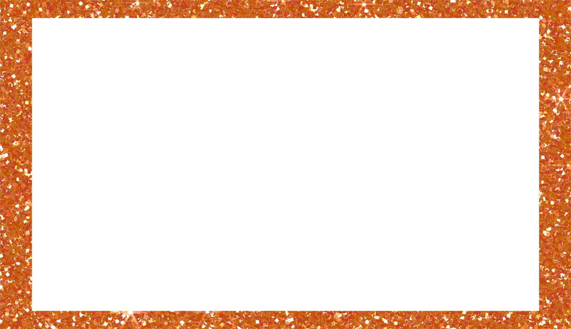 Orange frame glitter on transparent background. Rectangle element .Design for decorating ...