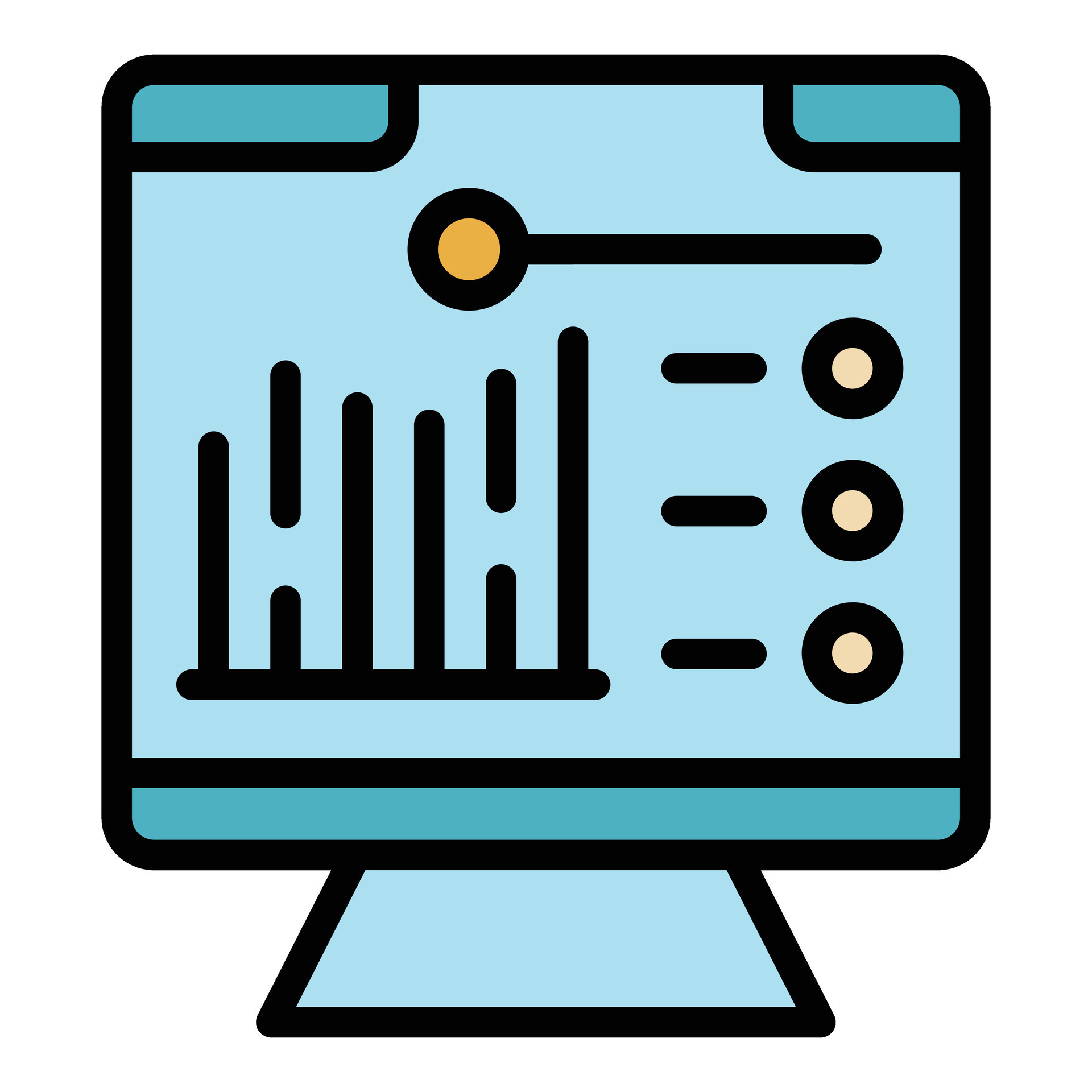 Monitor data icon vector flat 27298734 Vector Art at Vecteezy