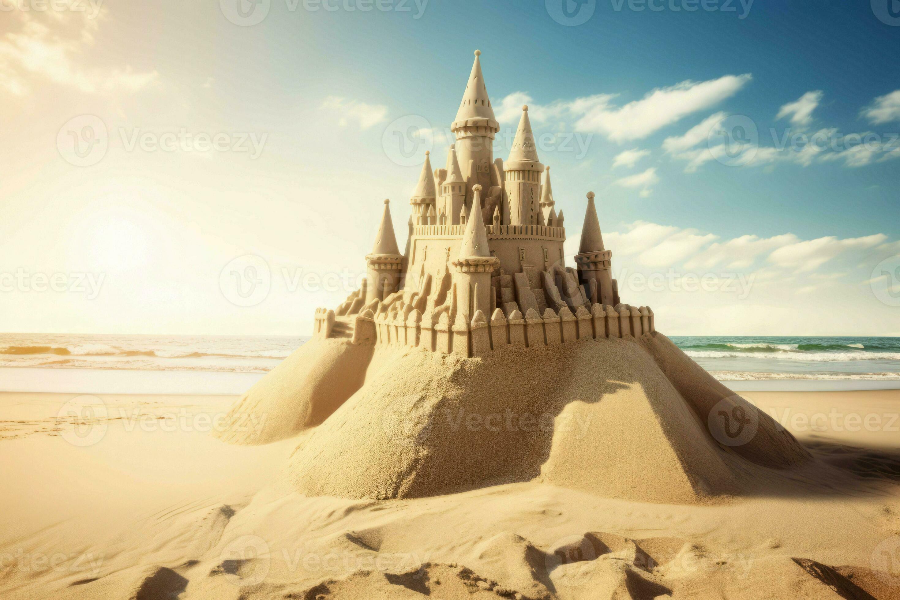 Beach sandcastle. Generate Ai 27302183 Stock Photo at Vecteezy Beach sandcastle. Generate Ai 27302183 Stock Photo at Vecteezy