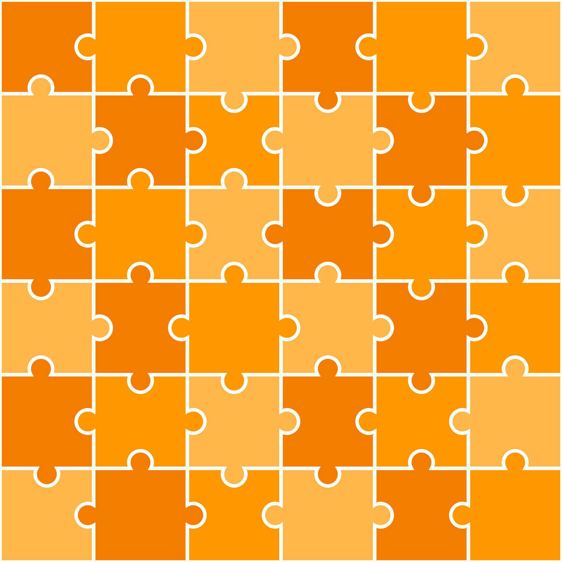 Orange Jigsaw Pattern Jigsaw Line Pattern Jigsaw Seamless Pattern Decorative Elements