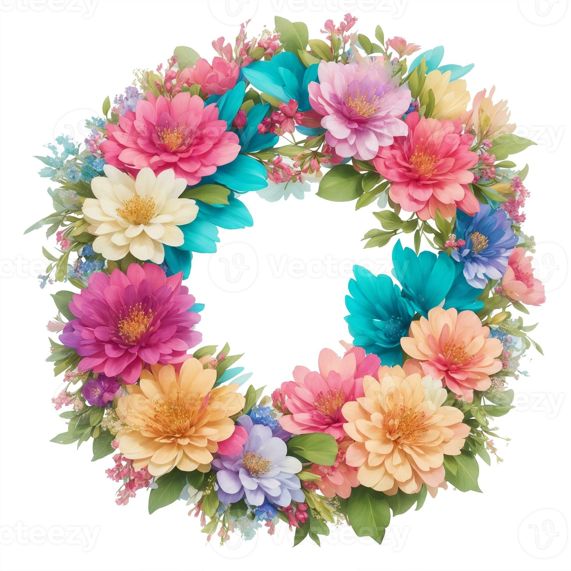 Vintage Flower Wreath Clip Art