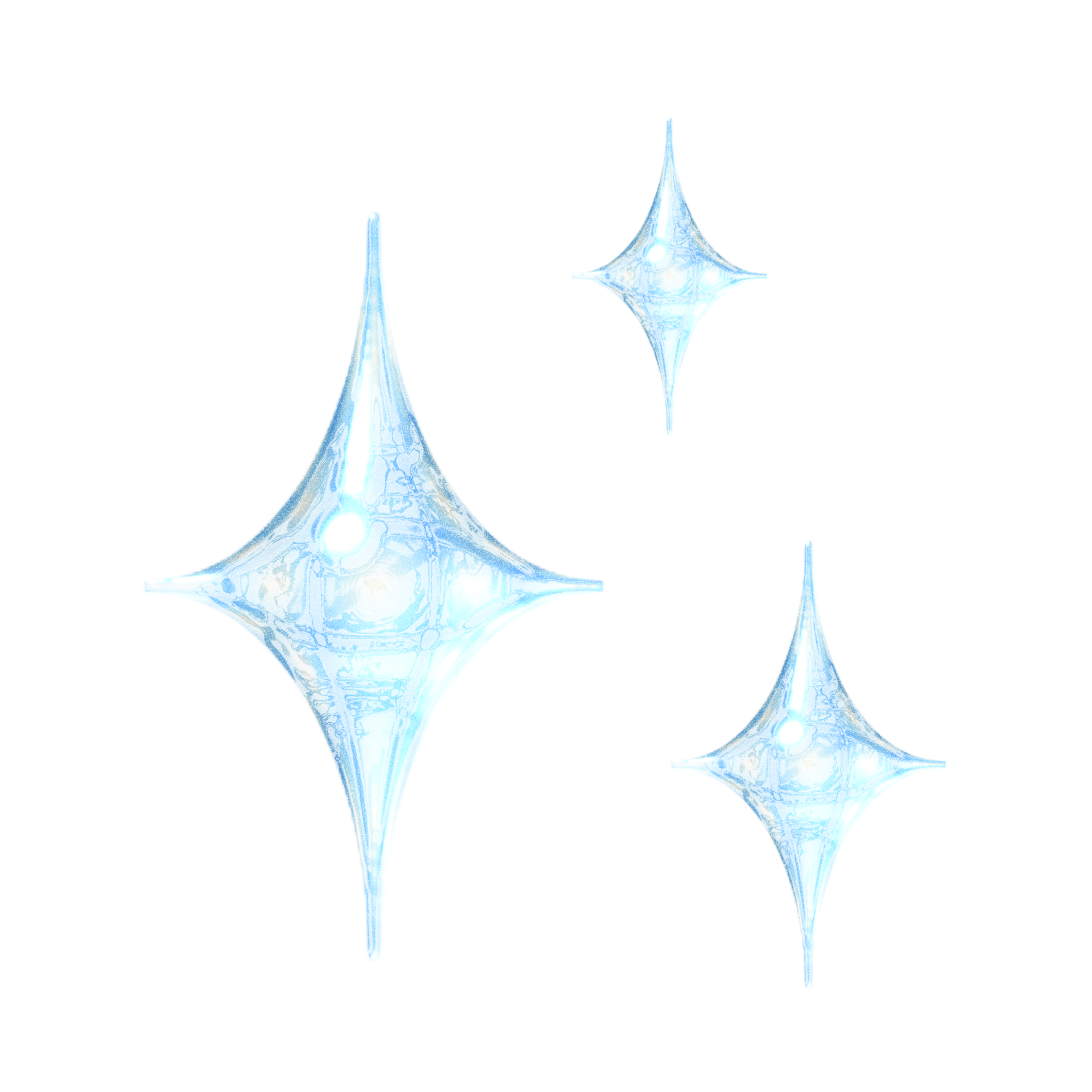 Star Y2K blue element sticker with chrome effect 27310112 PNG