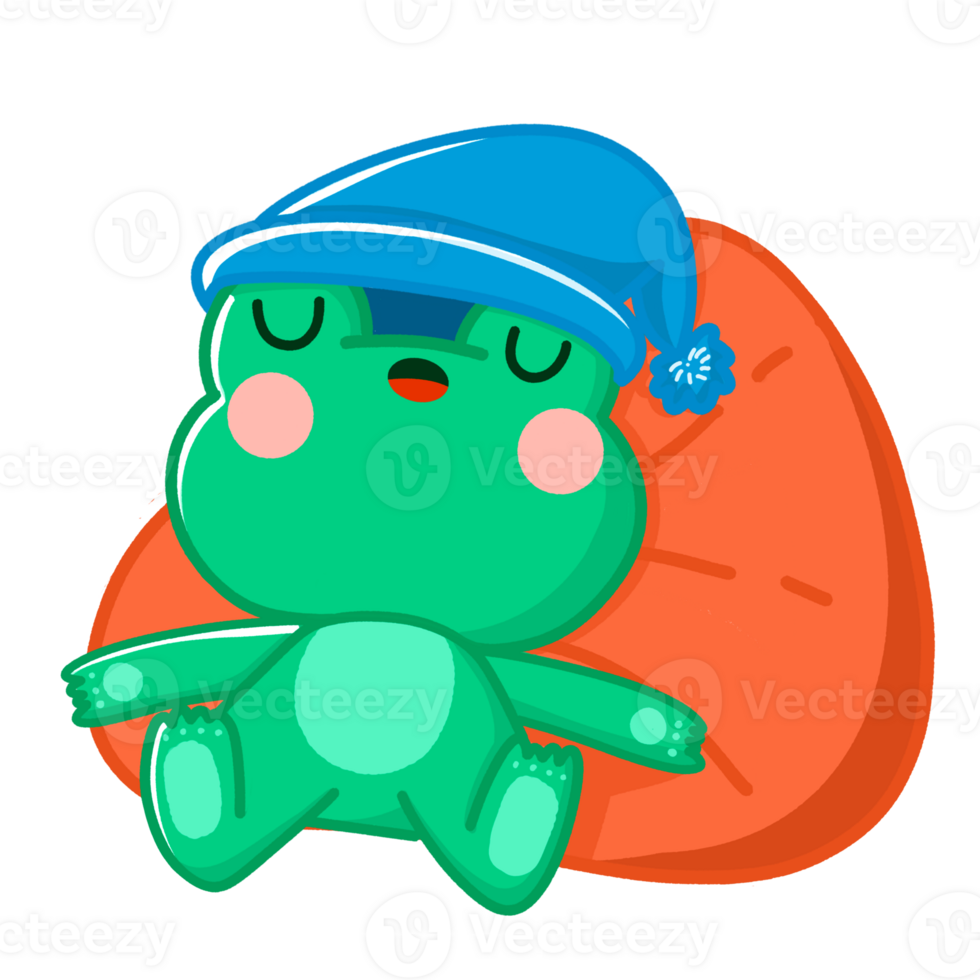 Sleepy Cute Frog 27348943 Png