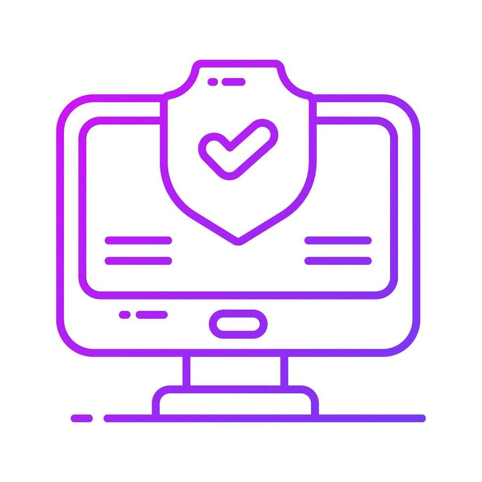 Security shield with monitor showing concept icon of computer ...