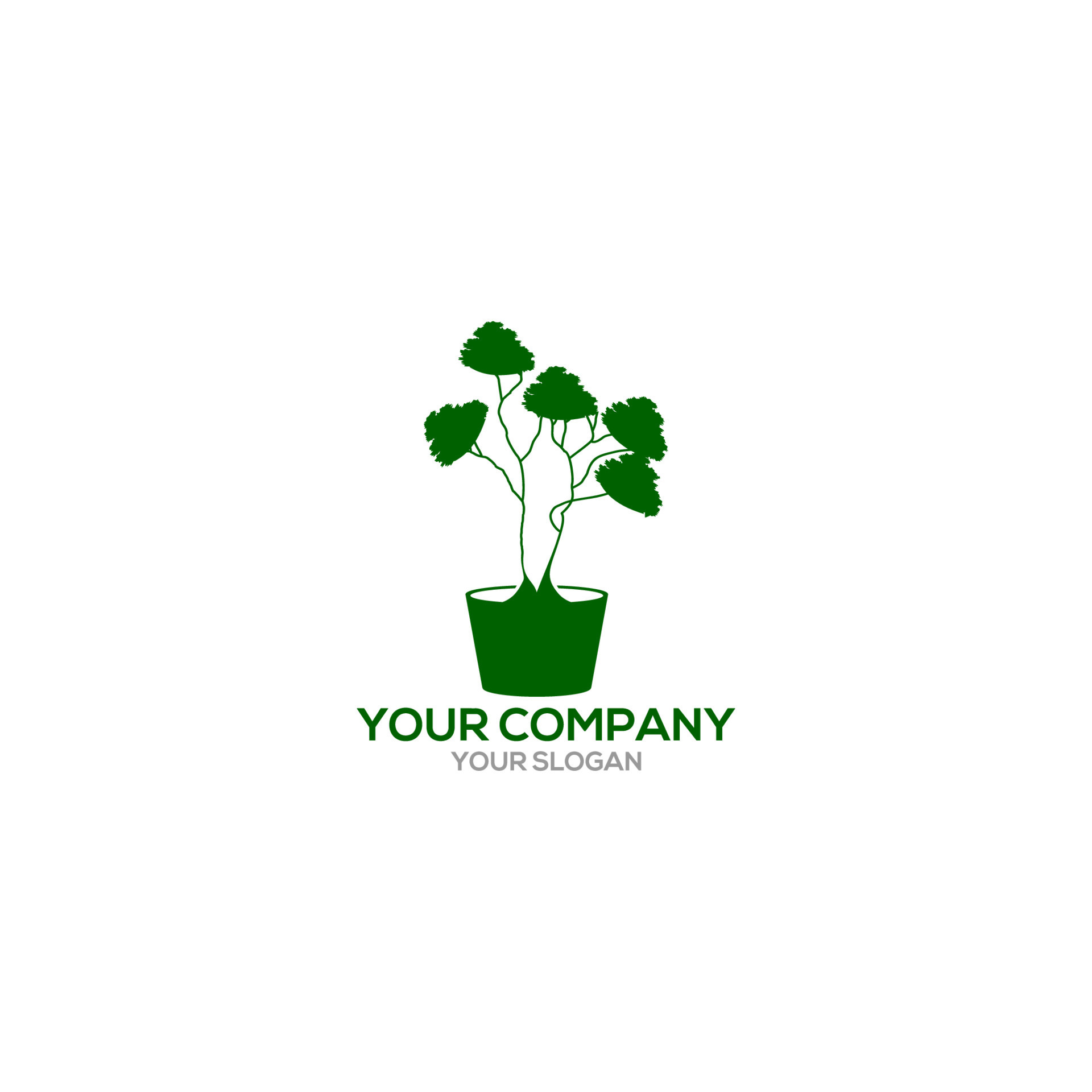 Plant In Pot Logo Design Vector 27375344 Vector Art At Vecteezy