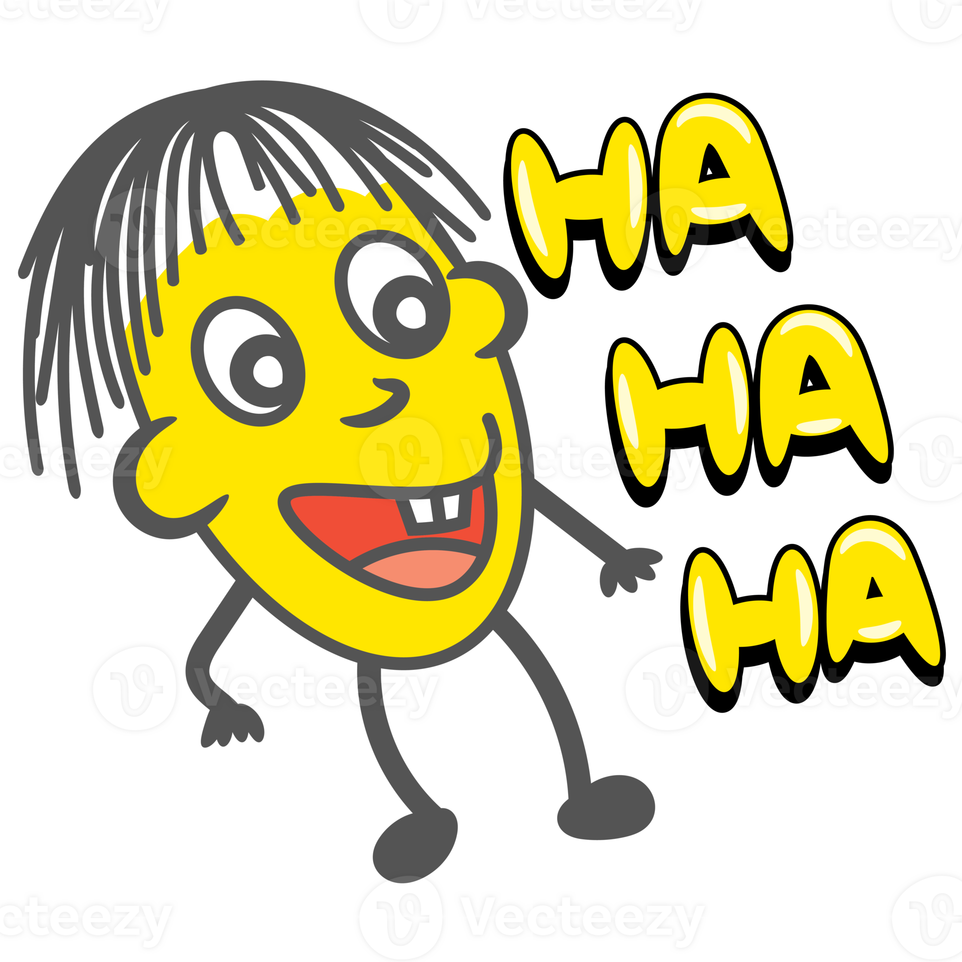 Ha ha funny round yellow cartoon gesture 27378844 PNG