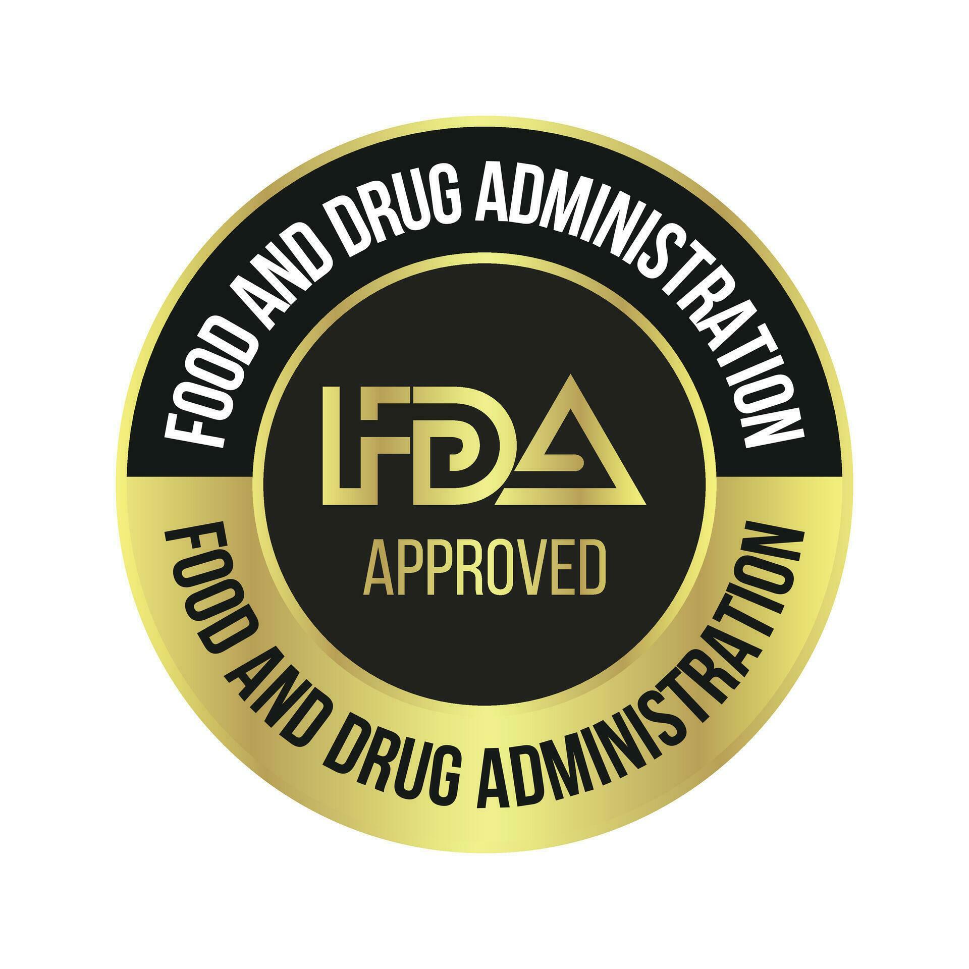 FDA Or Food and Drug Administration Approved Seal, Badge, Emblem, Label, Packaging Design ...