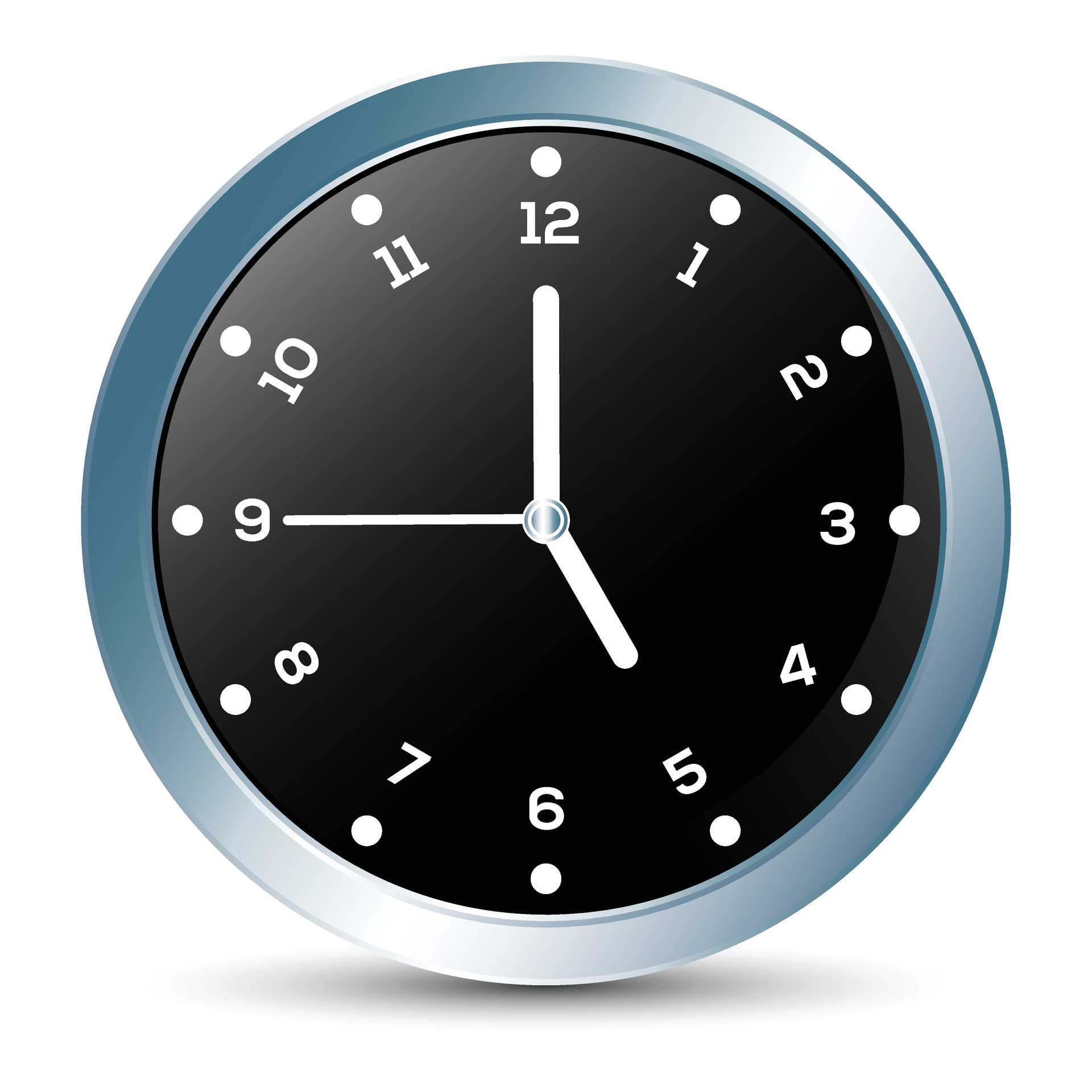 3D Realistic Clock Vector Flat, Clock Face Vector Isolated, Classic And Modern Glossy Wall Clock ...