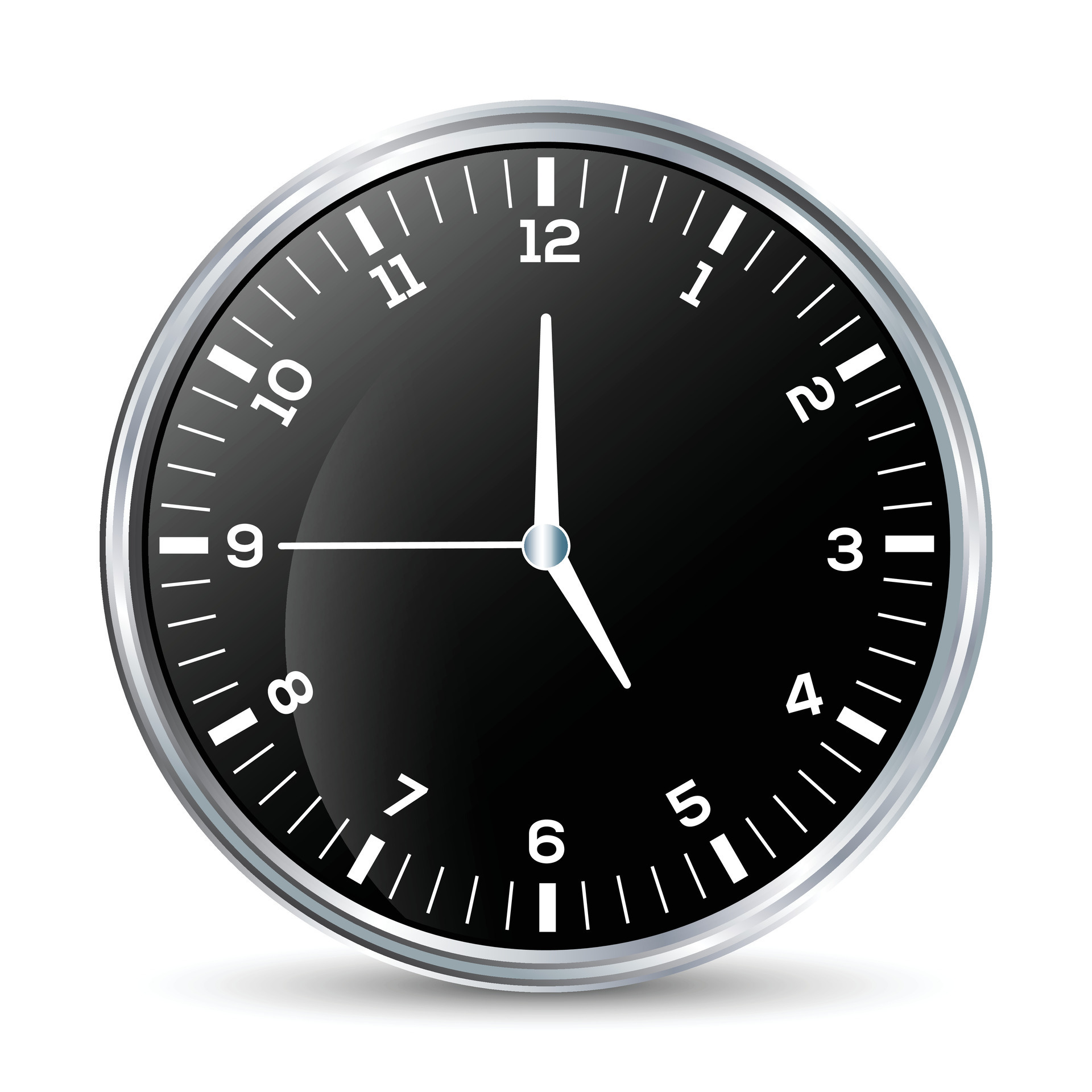 3D Realistic Clock Vector Flat, Clock Face Vector Isolated, Classic And Modern Glossy Wall Clock ...