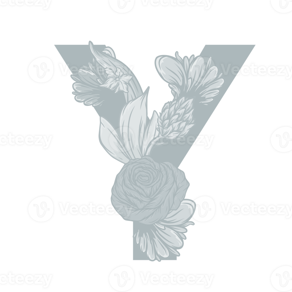 Letter Y Floral Alphabet 27382261 PNG