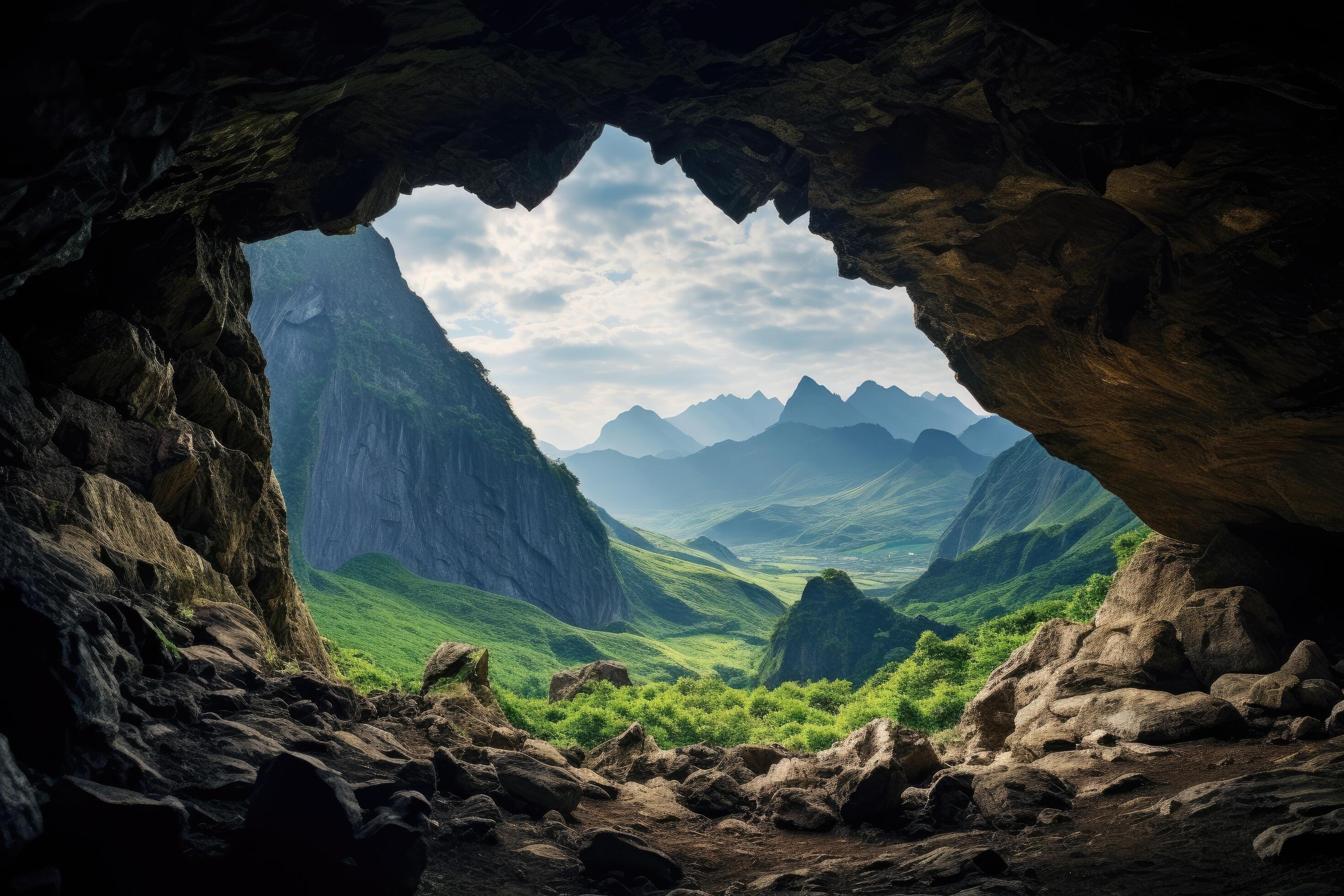 Mountains And Caves Wallpaper