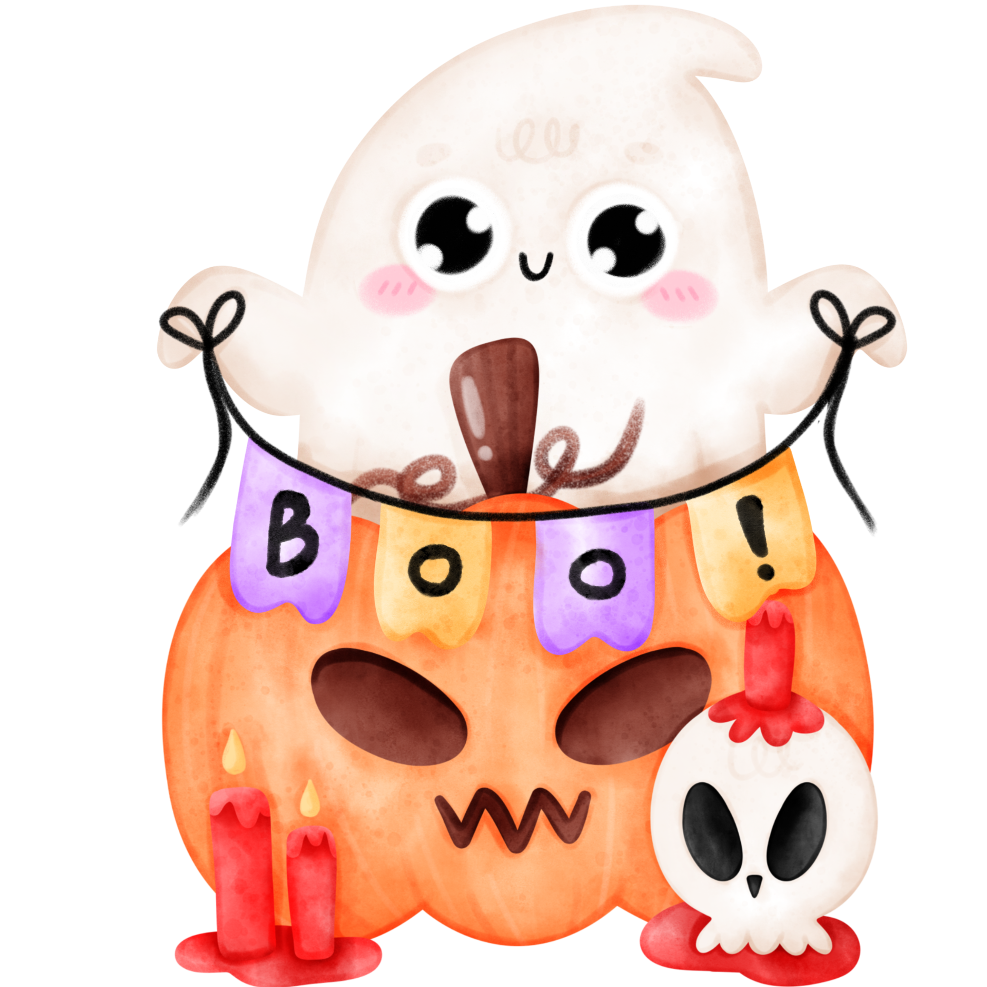 Halloween, Ghost, Cute Ghost, Halloween watercolor 27382959 PNG