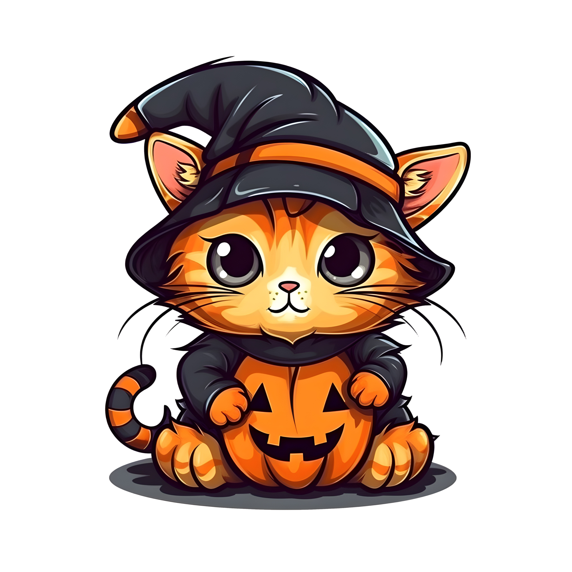 Halloween Cute Cat Cartoon Character Style Generative Ai 27384730 Png