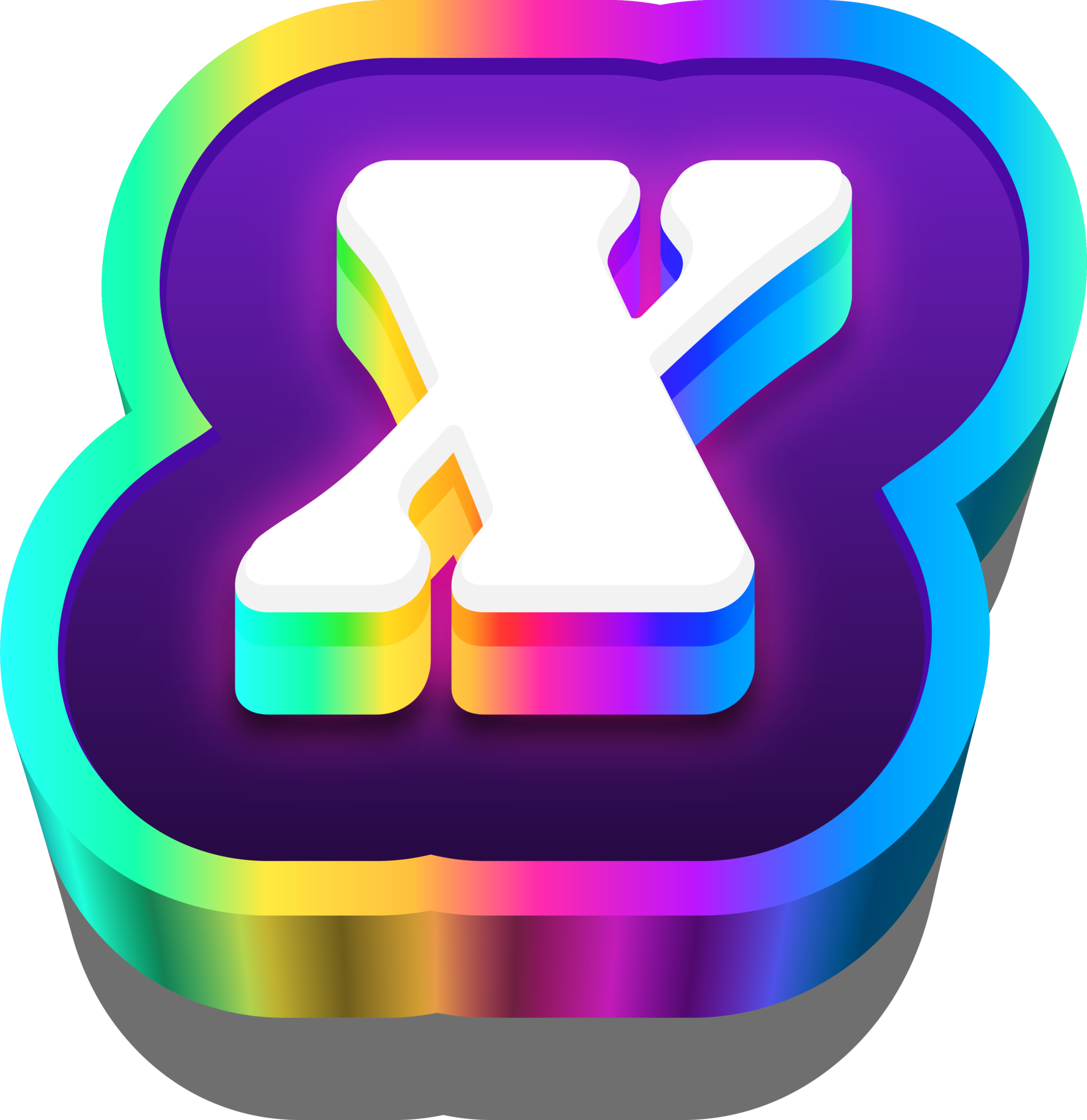 3D Metalic Rainbow Alphabet Letter X 27385391 PNG 3d-metalic-rainbow-alphabet-letter-x-27385391-png