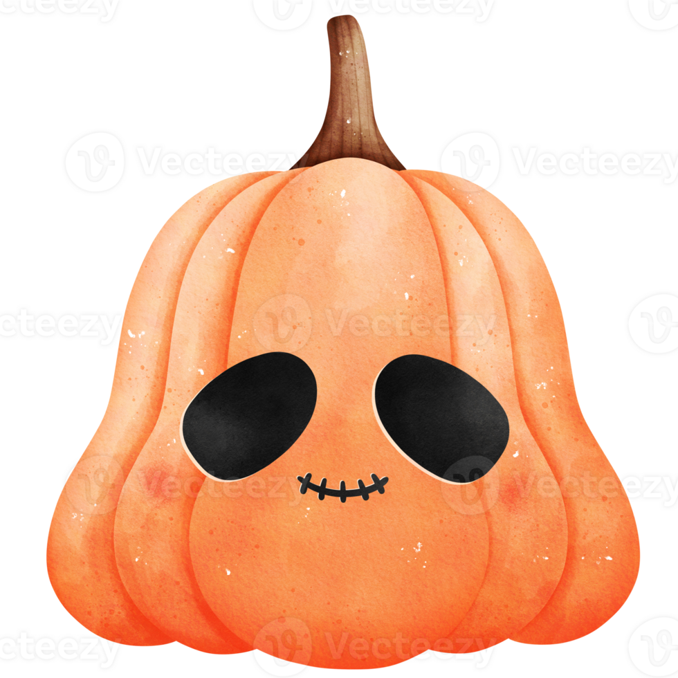 Watercolor Halloween Pumpkin Illustration 27386221 Png