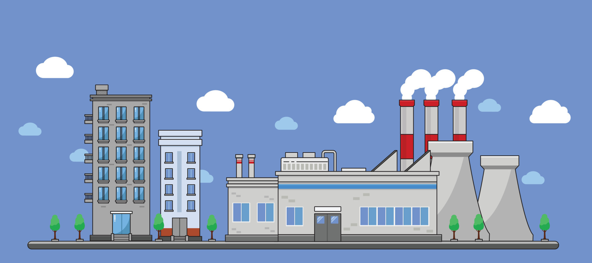 Landscape city and factory vector 27386522 Vector Art at Vecteezy