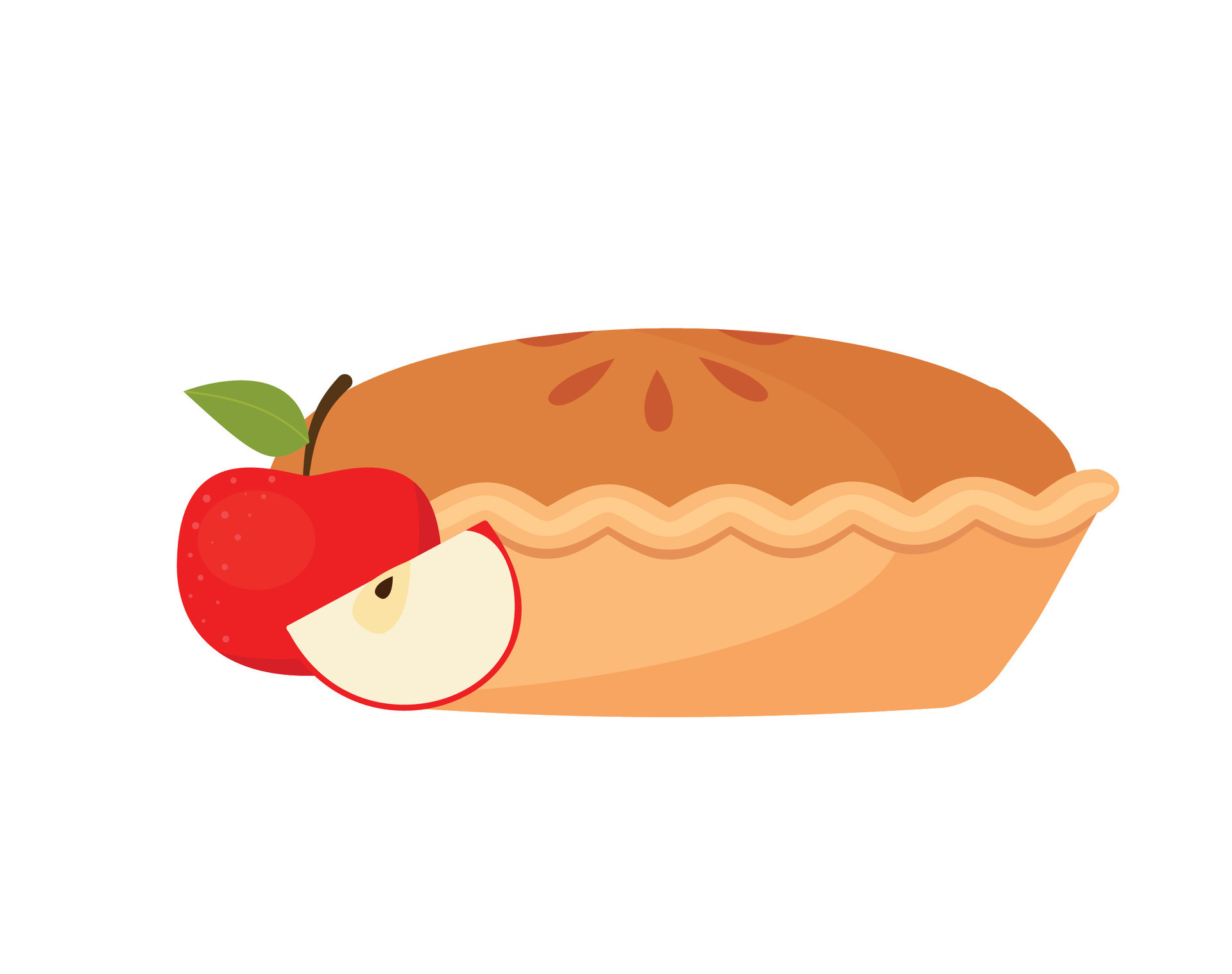 Apple pie vector illustration isolated on white background. 27386737 ...