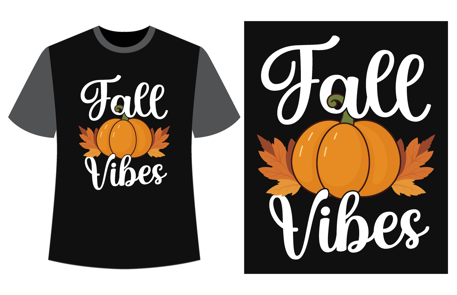 Autumn T Shirt Design Vector Illustration Fall T Shirt Autumn Pumpkin