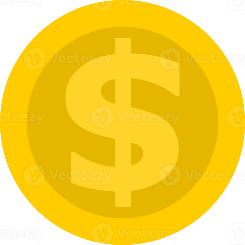 Golden yellow dollar coin money business 27388234 PNG
