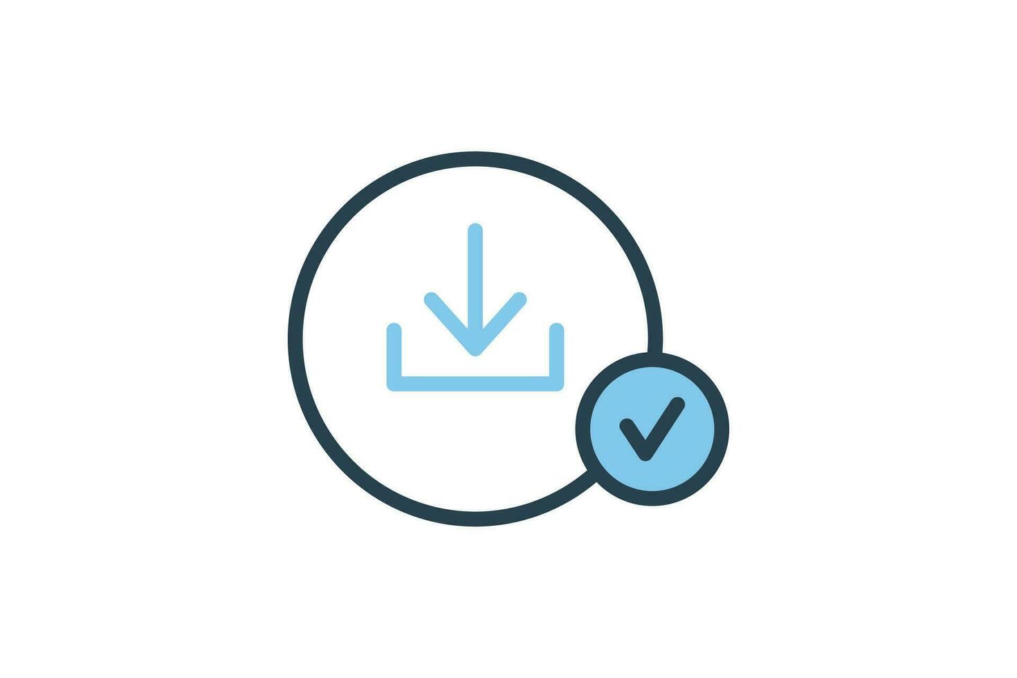 Download Success Icon. suitable for web site design, app, user interfaces. flat line icon style ...