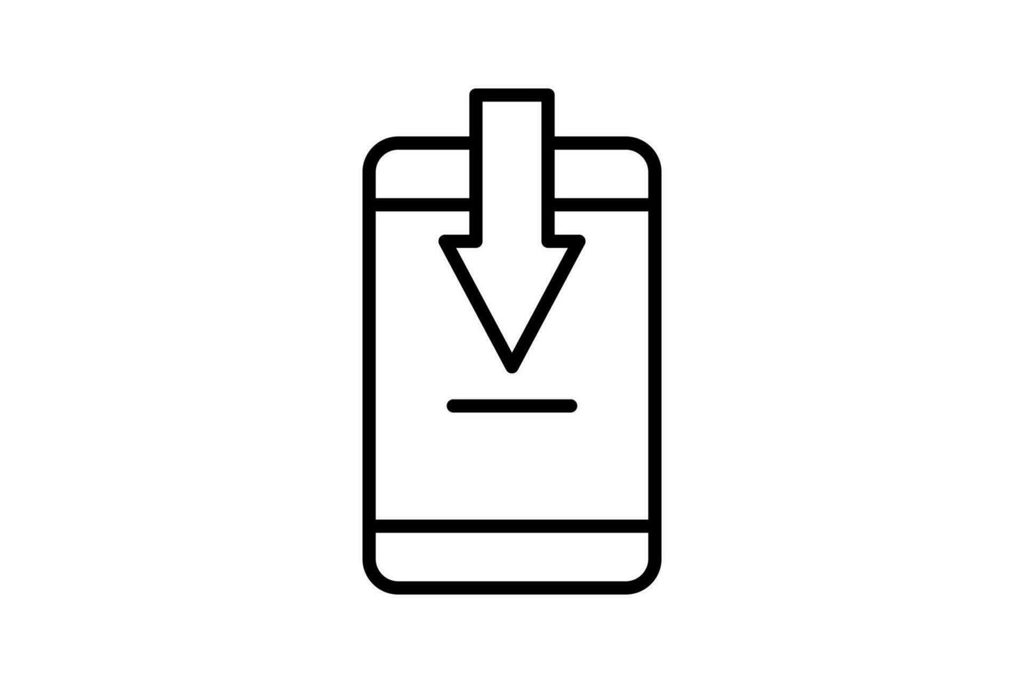 Download App icon. suitable for web site design, app, user interfaces. line icon style. Simple ...