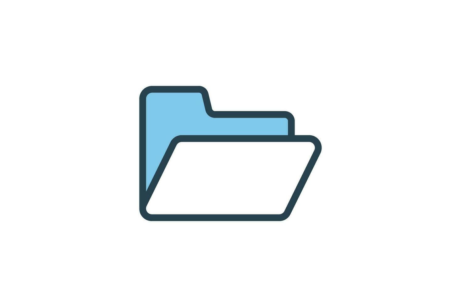 Folder Icon Suitable For Web Site Design App User Interfaces Flat Line Icon Style Simple