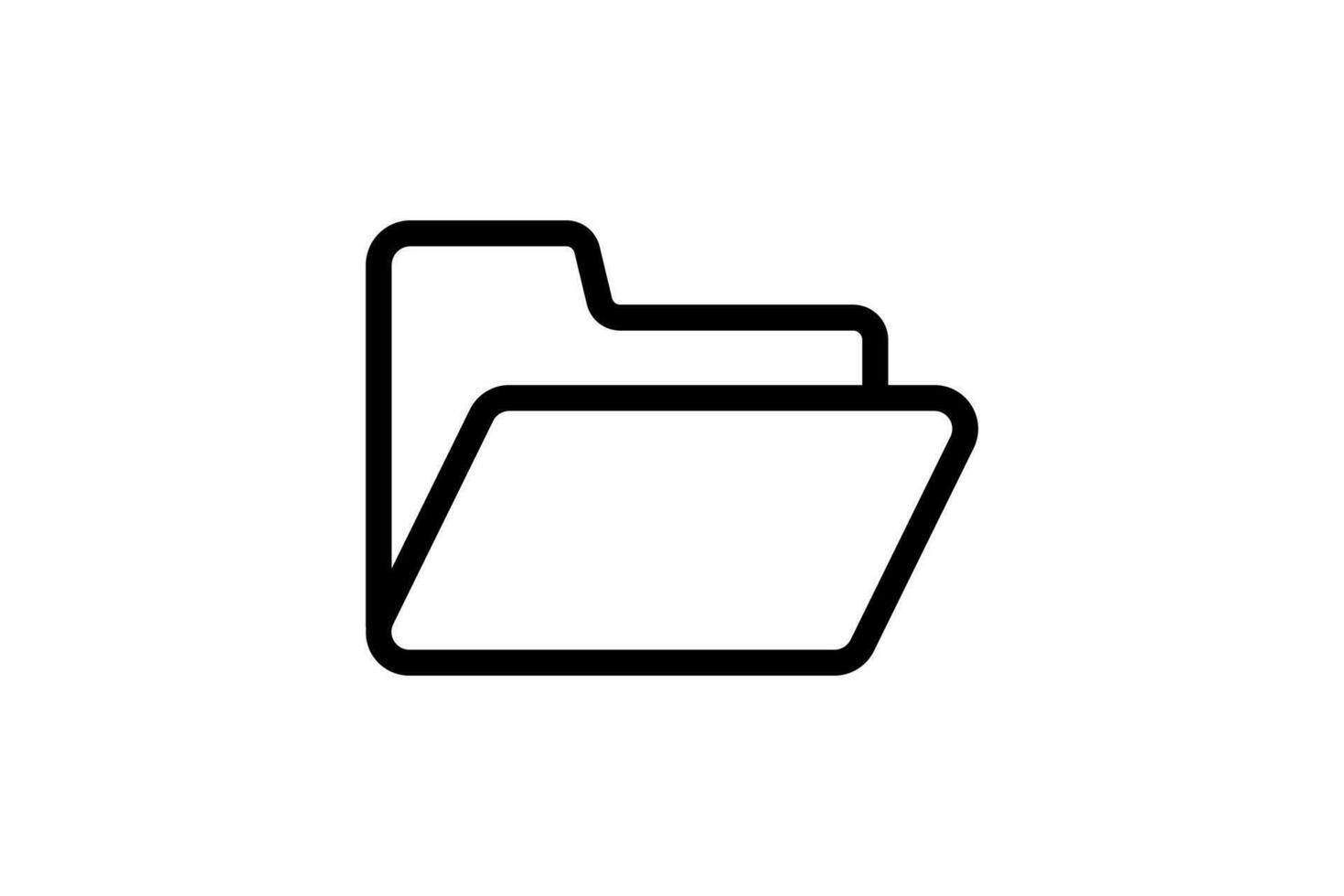 Folder Icon Suitable For Web Site Design App User Interfaces Line Icon Style Simple Vector