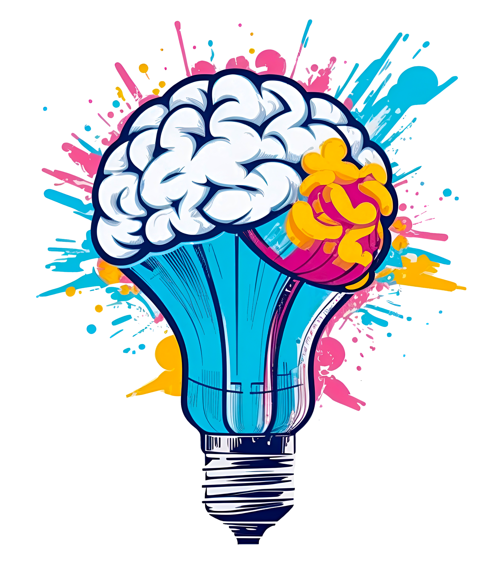 Graffiti Lamp bulb with human brain inside. Idea generation, brainstorm ... Graffiti Lamp bulb with human brain inside. Idea generation, brainstorm ...