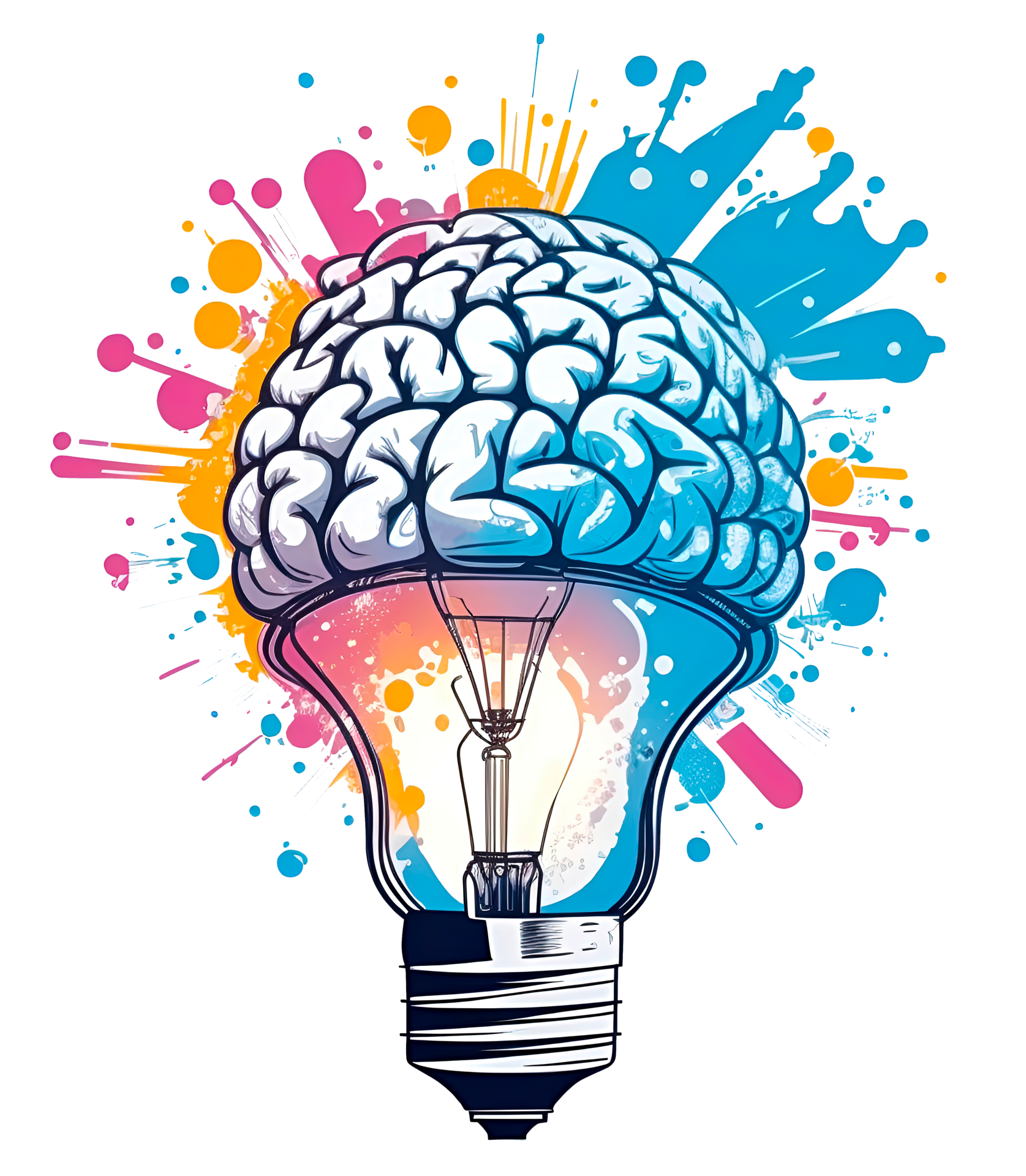 Graffiti Lamp bulb with human brain inside. Idea generation, brainstorm ... Graffiti Lamp bulb with human brain inside. Idea generation, brainstorm ...