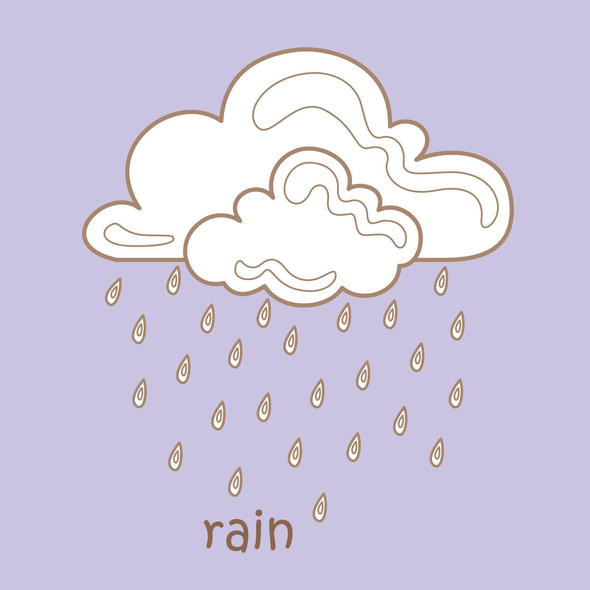 Alphabet R For Rain Vocabulary School Lesson Cartoon Digital Stamp Outline 27389643 Vector Art ...