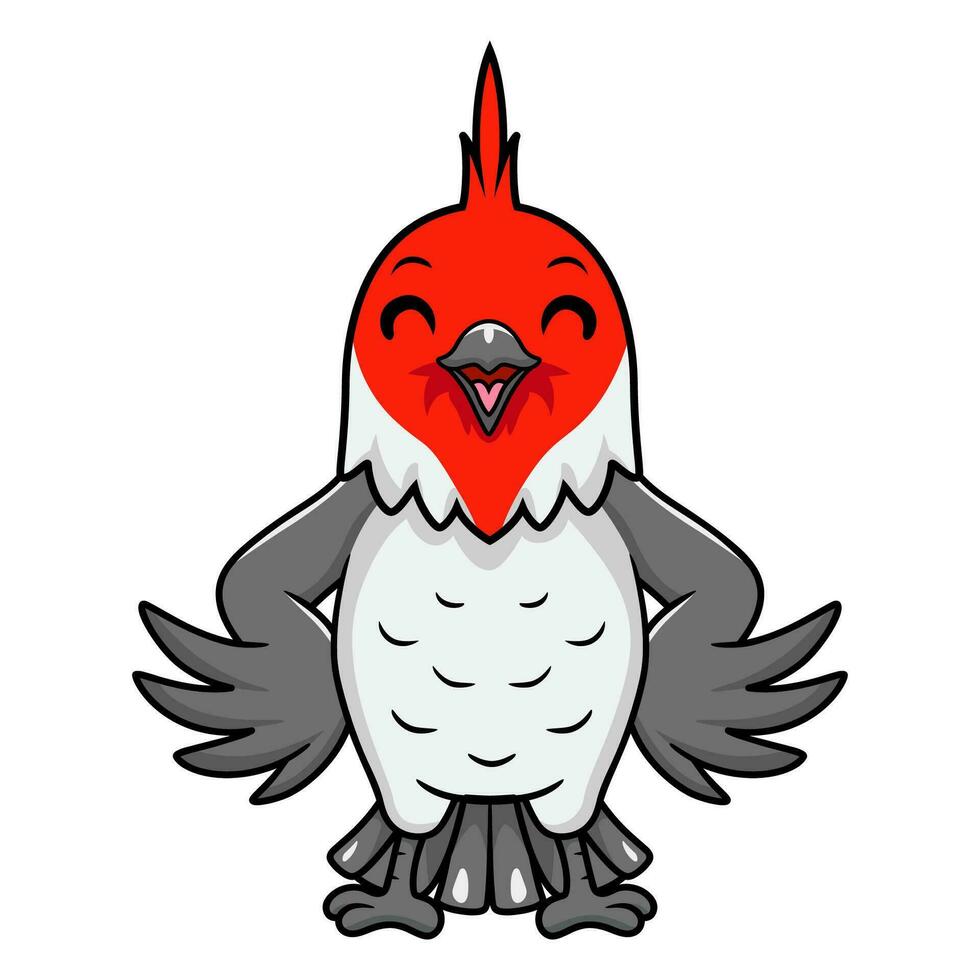 Cute Red Crested Cardinal Bird Cartoon 27390803 Vector Art At Vecteezy